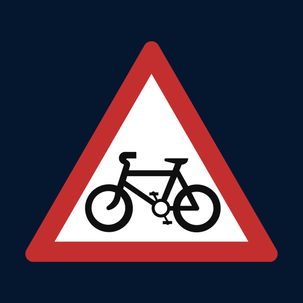 triangle sign with cycle